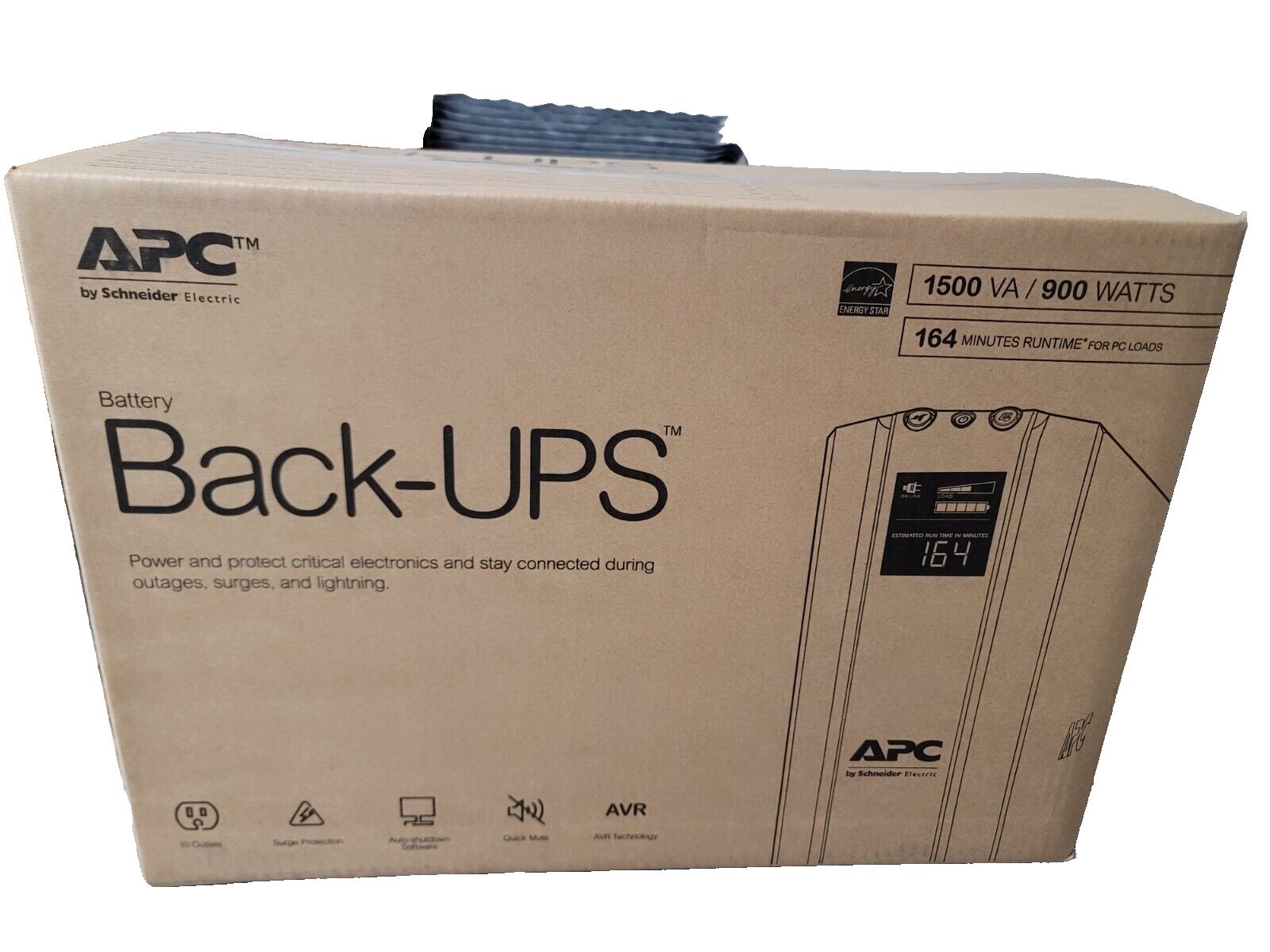 APC BX1500M Back-UPS Pro 1500 VA 900 Watts 10 Out Uninterruptible Power ...