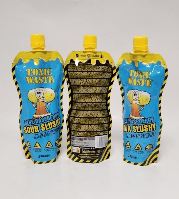 3X Toxic Waste Blue Raspberry Sour Slushy Freeze & Squeeze Pack | eBay UK