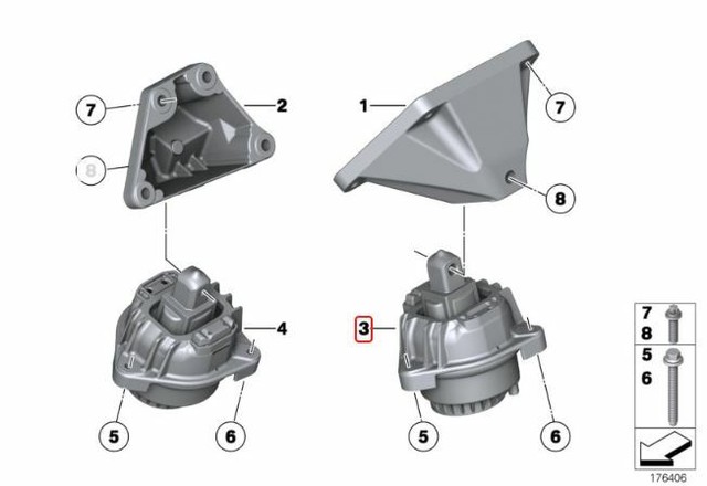 BMW S63tu Left Engine Support Mount 22117935141 for sale online | eBay