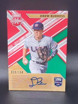2019 Panini USA Baseball DREW BURRESS AUTO Card #/150 SP EEE Elite ...