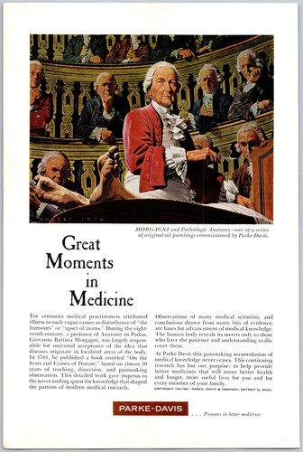 PRINT AD 1961 Parke Davis Great Moments in Medicine Morgagni Robert ...