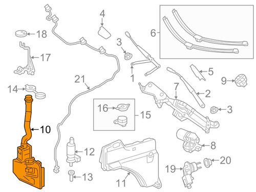 MB GL X166 Windshield Washer Fluid Tank A1668690720 NEW GENUINE | eBay