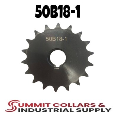 #50 Roller Chain Sprocket, Type B, 18 Teeth 1" Bore 50B18-1 | eBay