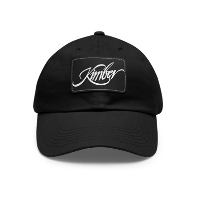 Kimber Guns Firearms Black Dad Hat with Leather Patch Adjustable Size ...