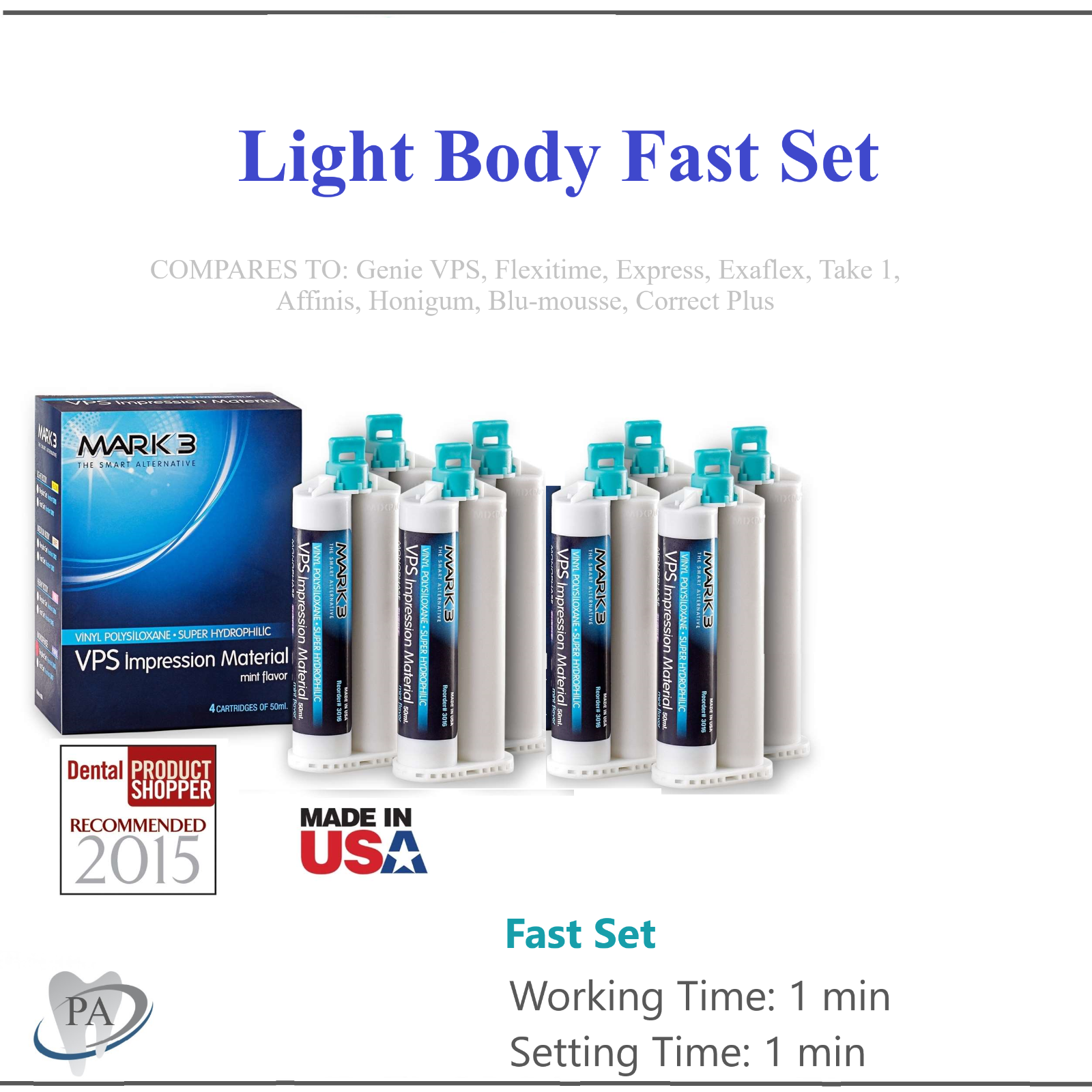 Dental LIGHT BODY FAST SET VPS Impression Material FAST Set 50ML ...