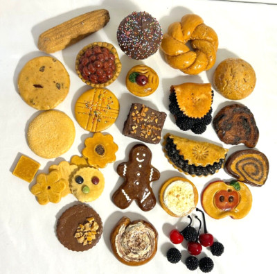 Realistic Food For Display Decor Pastries Bread Cookies Lot Of 33 H2 | eBay