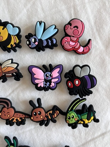 Set Of 11 Cute Bug Croc Charms / Jibbitz - Ladybug, Bee, Worm ...