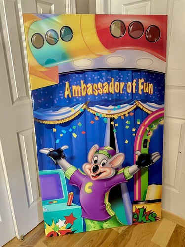 Huge Chuck E Cheese Ambassador of Fun Games Tickets large sign 3’ x 5 ...
