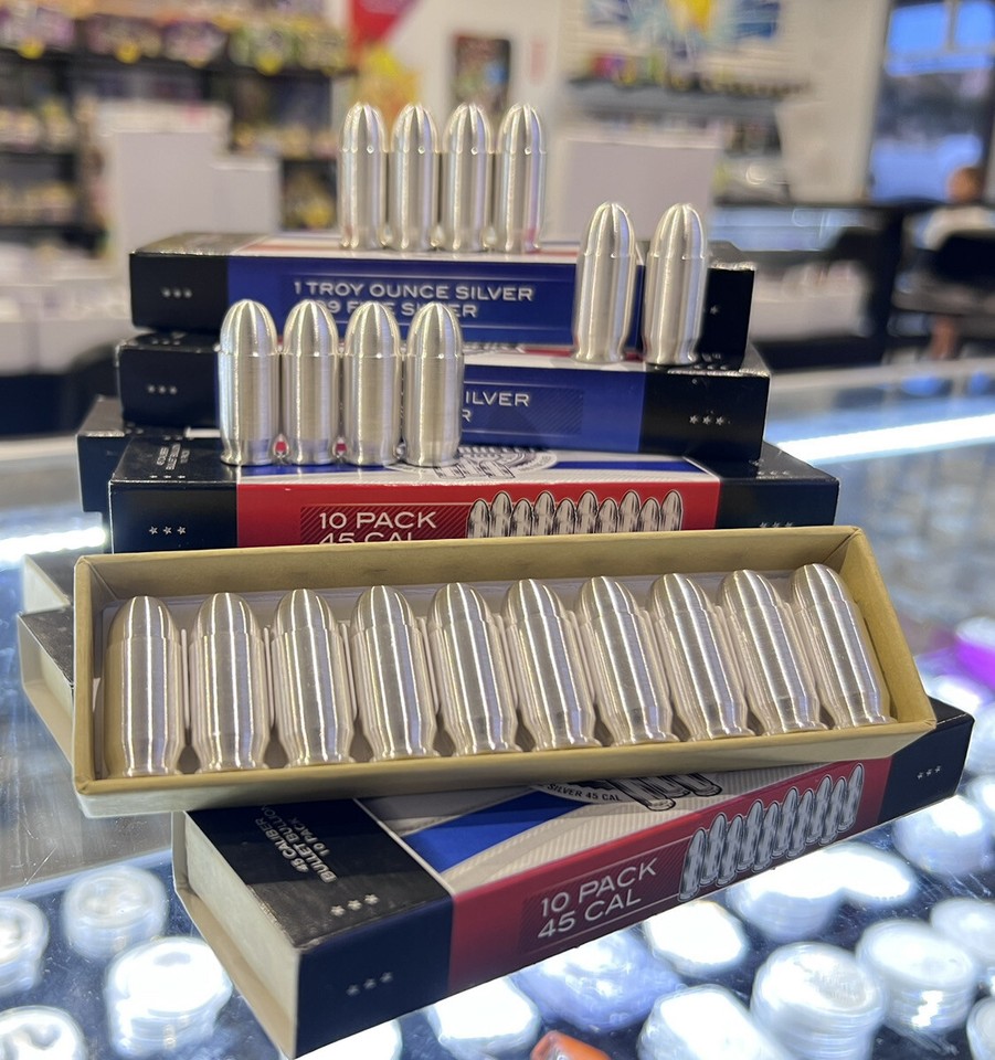 Brand New 45 ACP 1ozt .999 Fine Silver Bullion "Rounds" Bullet *FREE ...