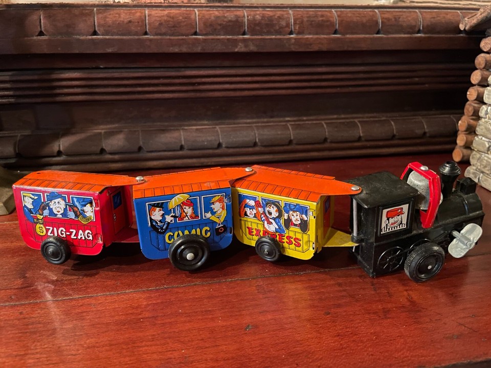 Tinplate Wind Up Clockwork Train Zig Zag Comic Express Vintage Toy ...