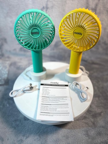 Miady 2-Pack 5000mAh Handheld Portable Fan, 7-20 Hours Runtime ...