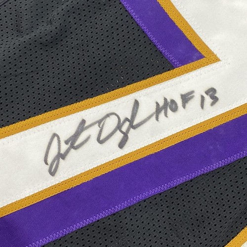 Autographed/Signed JONATHAN OGDEN HOF 13 Baltimore Black Jersey JSA COA ...