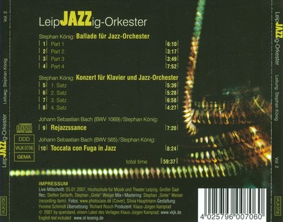 LEIPJAZZIG ORKESTER LEIPJAZZIG-ORKESTER, VOL. 2 NEW CD 4025796007060| eBay