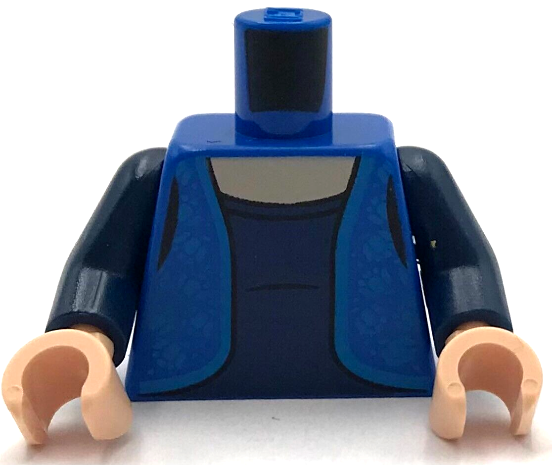Lego New Minifigure Torso Vest Bright Light Blue Hem Roses | eBay