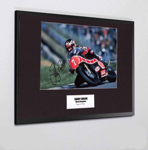 Barry Sheene World Champion Hand Signed Mounted/Framed Photo A4 COA ...