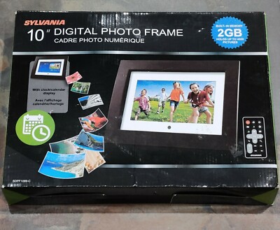 Sylvania SDPF1089 10" LED Multimedia Wood Finished Digital Photo Frame ...