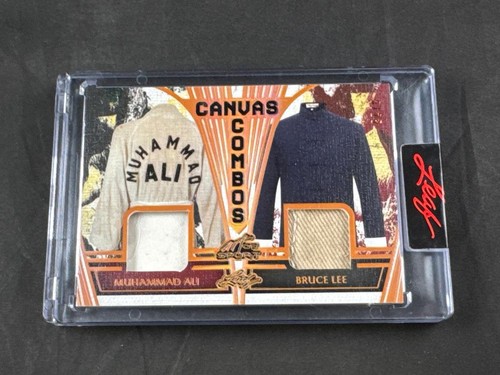 2023 LEAF ART OF SPORT MUHAMMAD ALI BRUCE LEE CANVAS COMBOS DUAL RELIC ...
