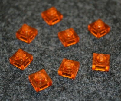(8) 1x1 Orange Translucent Plate Bricks ~ New Lego Parts ~ NEW ~ Star ...