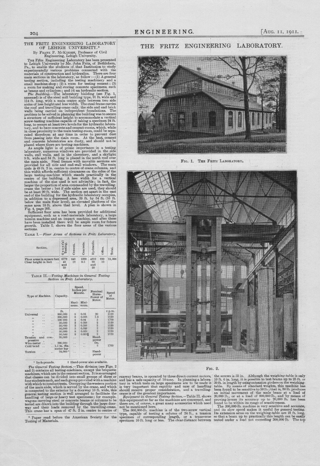 1911 print - an insight into the fritz engineering lab of lehigh ...