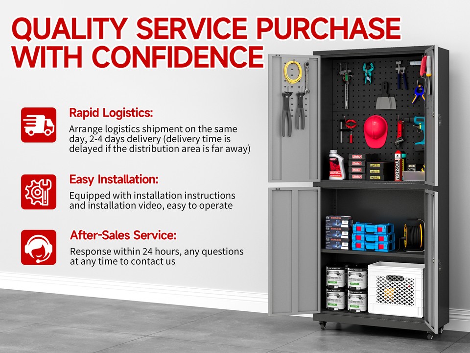 Rolling Garage Tool Storage Cabinet, Metal Tool Chest Cabinet On Wheels ...