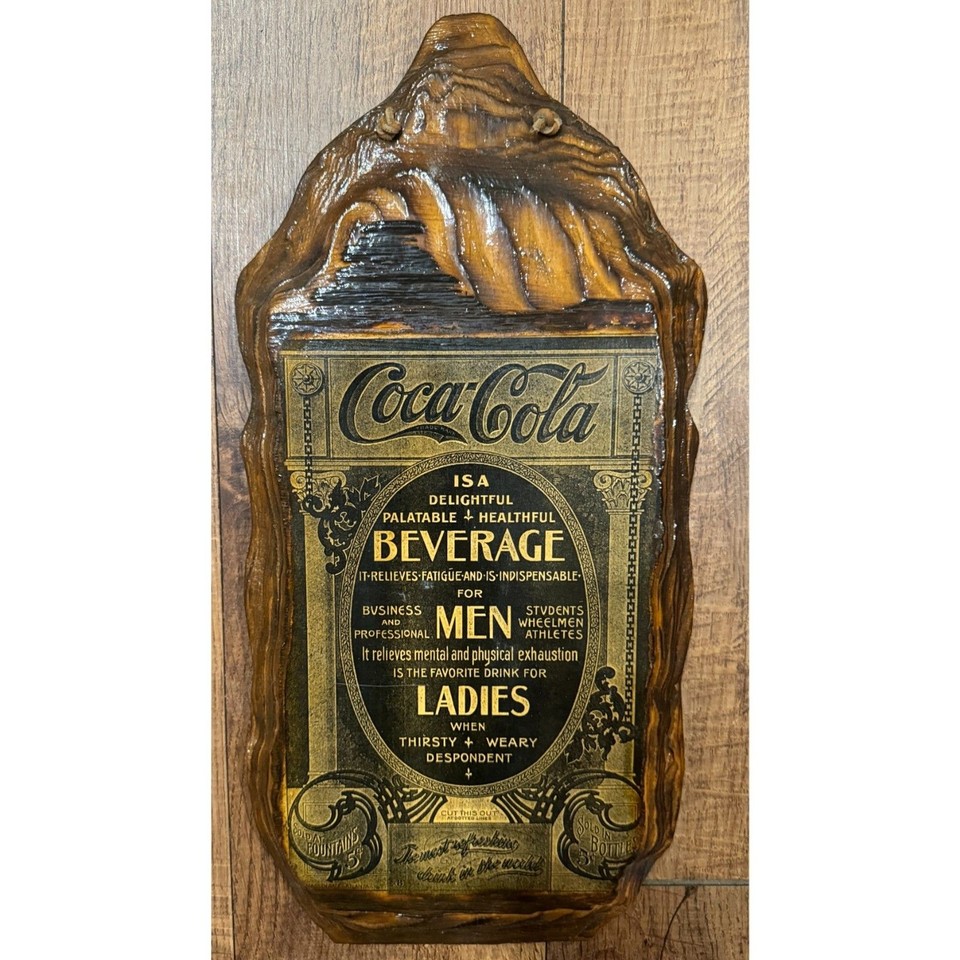 Vintage Coca-Cola Resin Wall Plaque Set – 3 Rustic Wood-Look ...