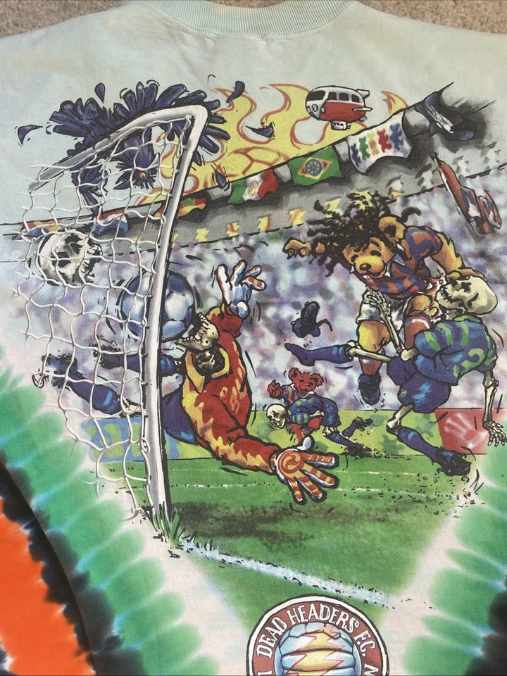 Vintage Liquid Blue Grateful Dead Soccer Tie Dye T-shirt-Size XL-Made ...