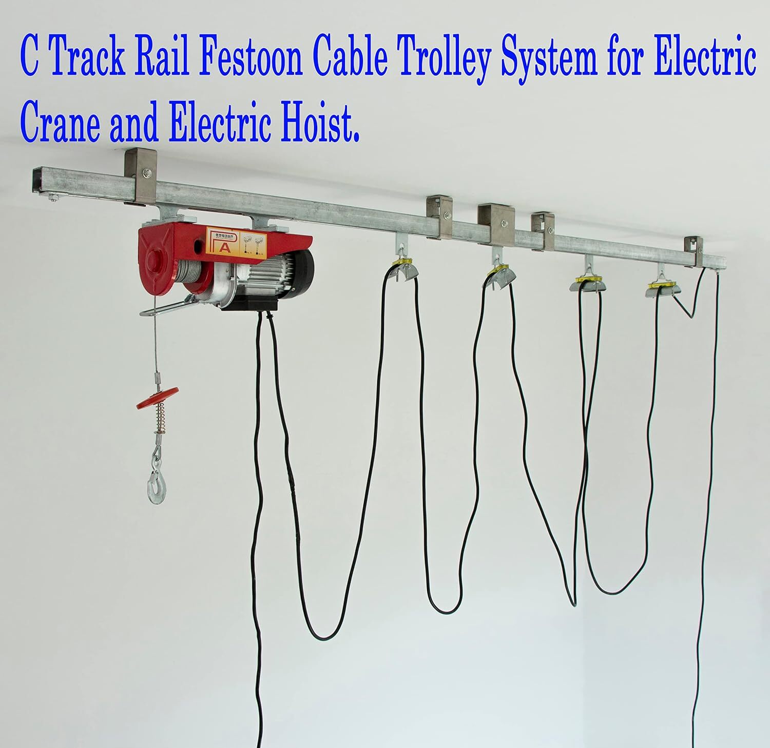 Cable Trolley for Electric Hoist Cable,C Track Rail Festoon Cable Trol ...