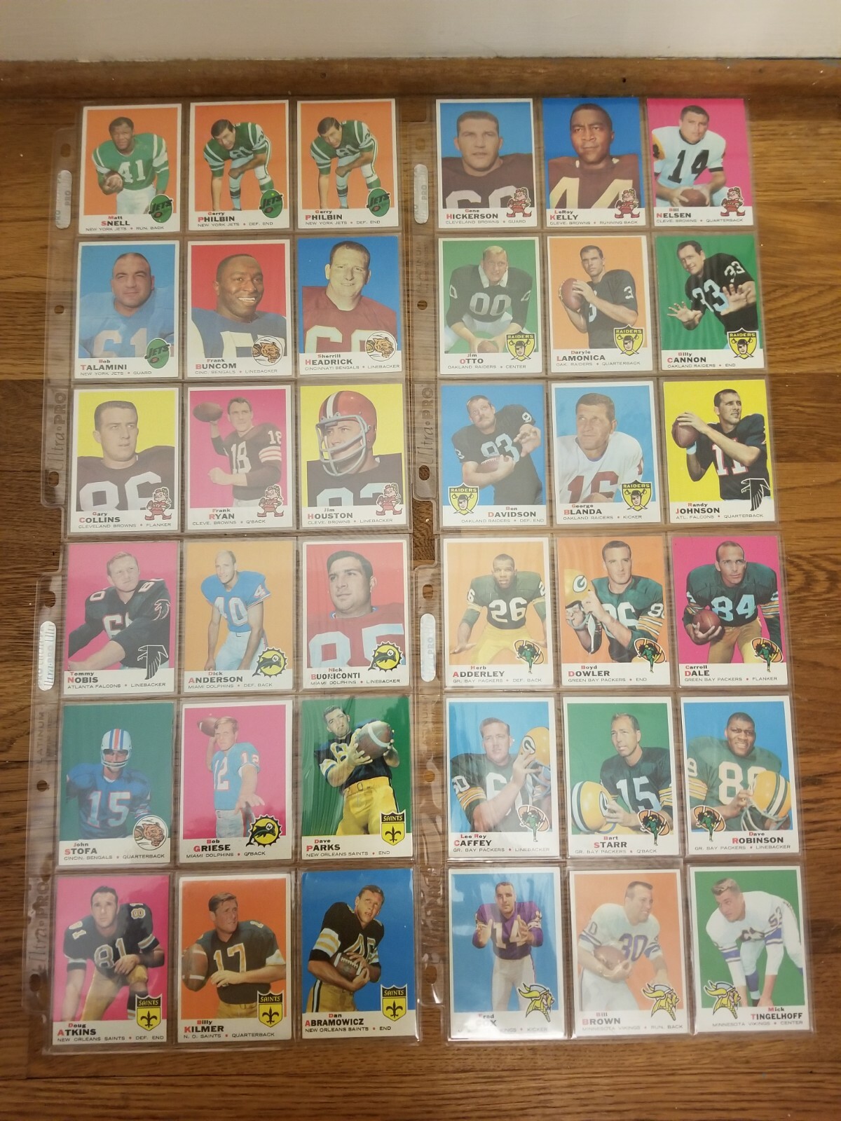 1969 Topps Football Cards, Lot of 152-Mint, Near Mint, Excellent/Mint ...