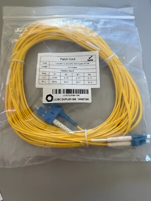 LC/UPC to SC/UPC SM Duplex Patch Cord 10m Yellow 9/125 PVC | eBay