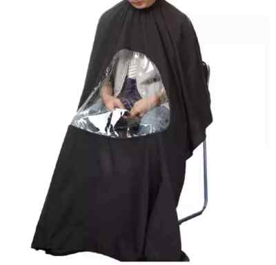 Hair Cutting Barber Cape with Viewing Window-Salon Cover, Hair Drape ...