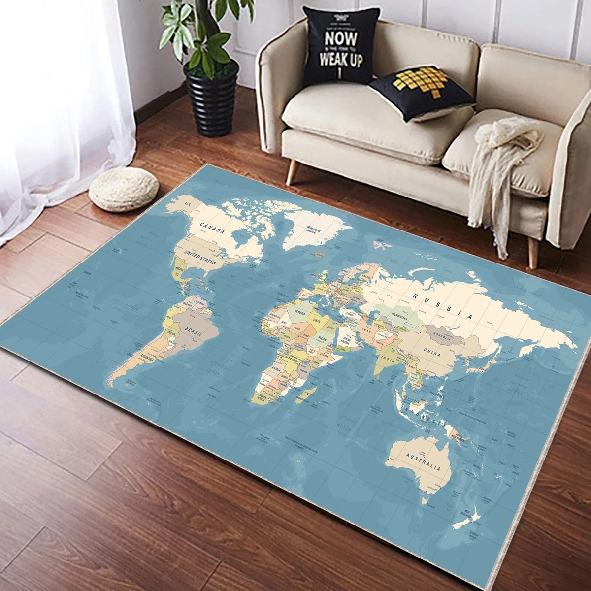 Map Of The World Floor Mat | Floor Roma