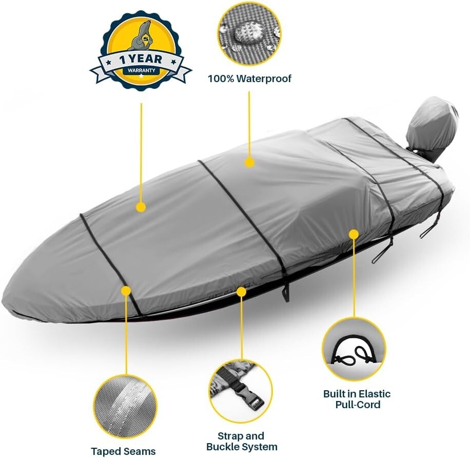 Seal Skin Heavy Duty Pro Bass Boat Cover, Waterproof & UV Resistant ...