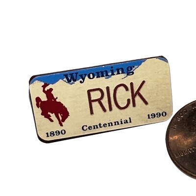 Wyoming Centennial Plate “Rick” Souvenir Lapel Pin License Plate | eBay