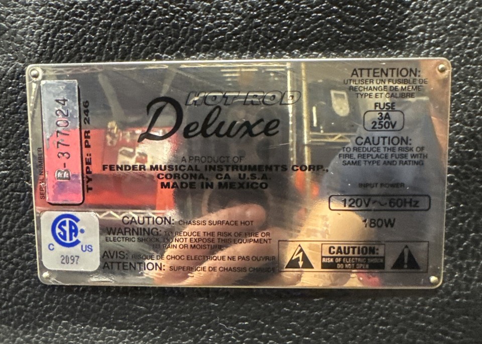 Fender Hot Rod Deluxe Amplifier 40-Watt PR 246 Black [SR# B-278777] | eBay