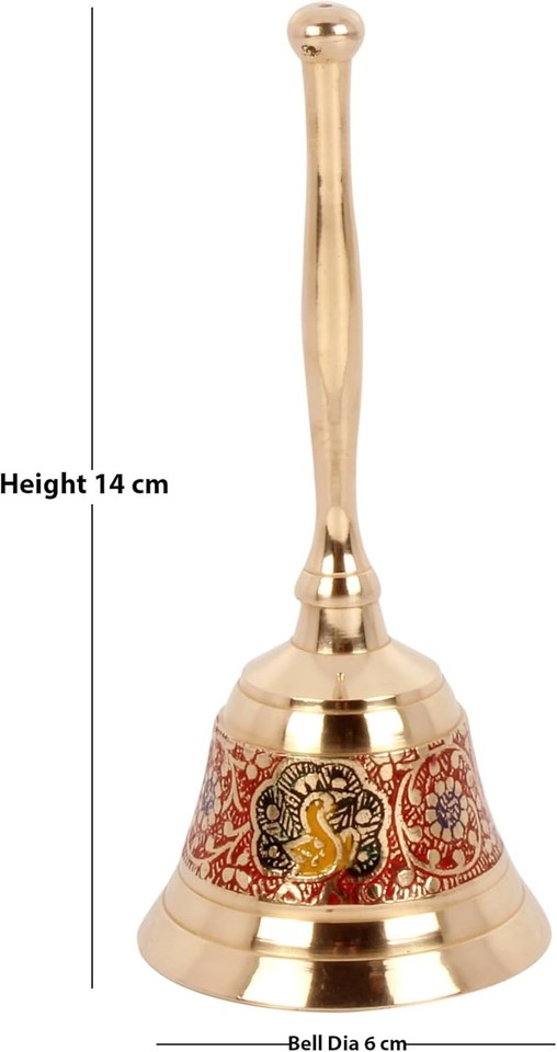 Solid Brass Hand Held Bell for Wedding Events Decoration,Hand Call Red ...