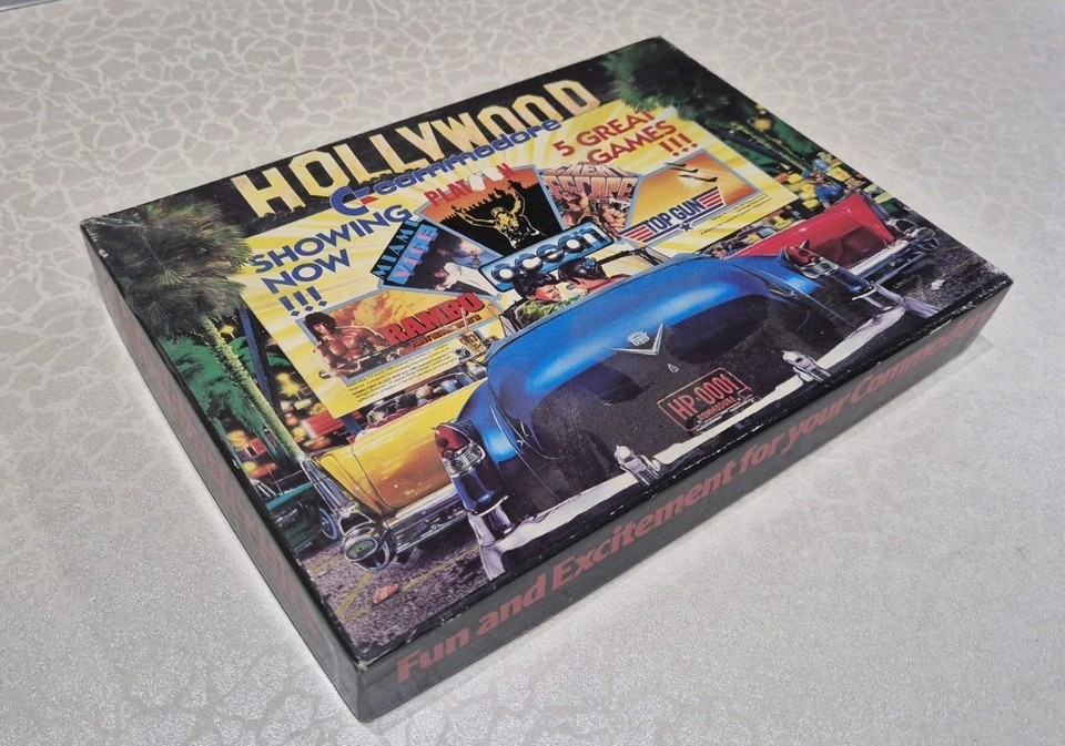 Commodore C64 game Hollywood Collection 5 games Rambo Platoon Top Gun ...