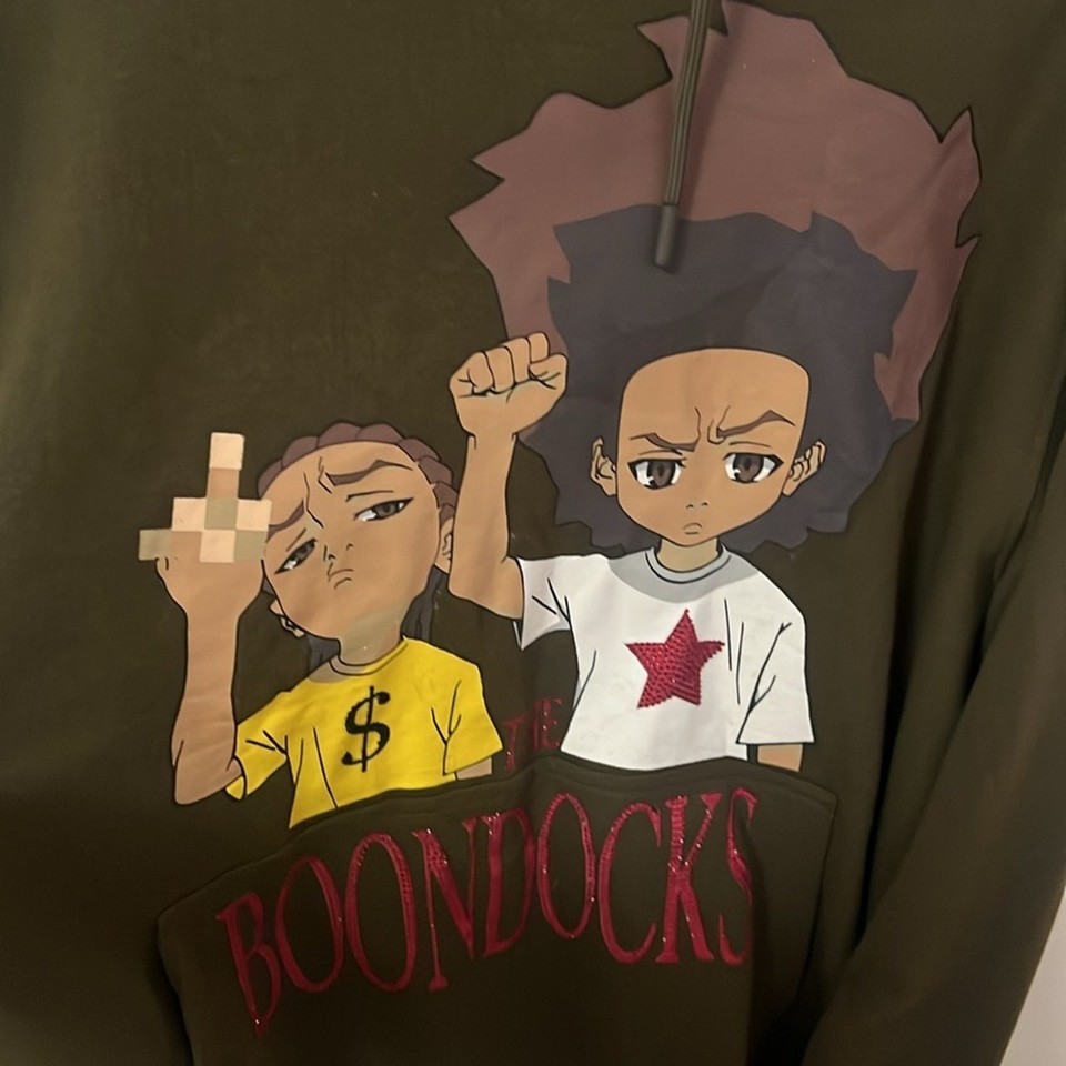 THE BOONDOCKS BROTHERS‎ GREEN HOODIE KANGAROO POCKETS SIZE L | eBay
