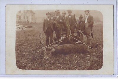 Real Photo Postcard RPPC - Hunting Hunters with Deer | eBay