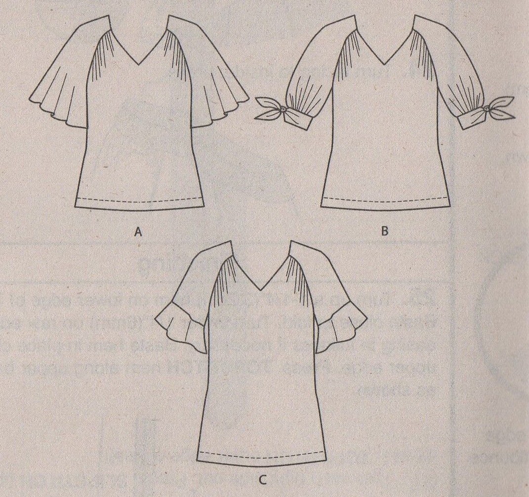 Butterick Sewing Pattern 6770 EASY Tops with Raglan Flutter Sleeves Sz ...