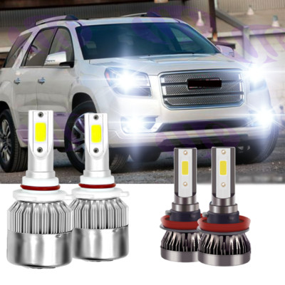 For GMC Acadia 2013-2018-9012 H11 LED Headlight+Fog Light 6000K Combo ...