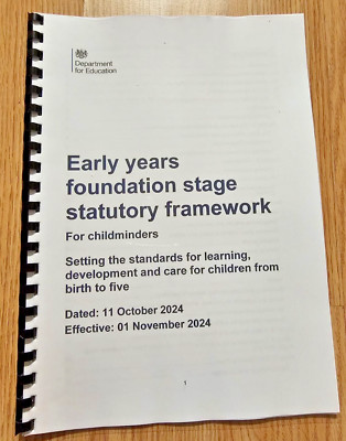Early Years Foundation Stage EYFS Statutory framework for Childminders ...