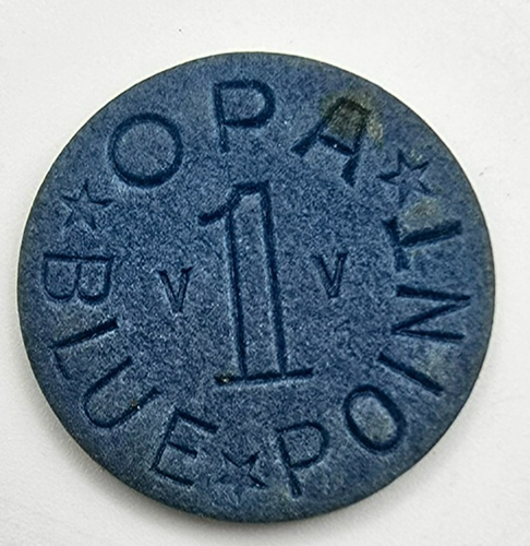 OPA BLUE Point Token V-V War Ration WW2 Vintage Old Coin VV Free Ship ...