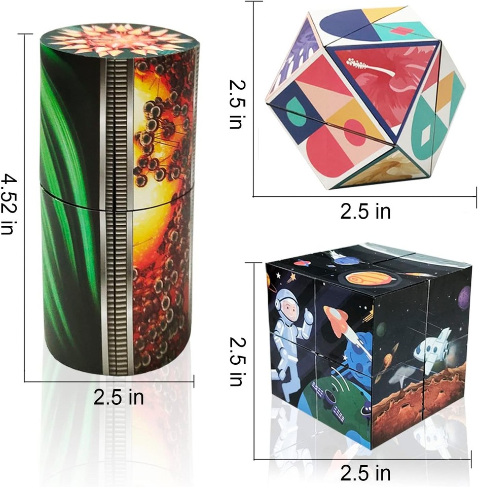 3D Flips Magic Cube Set, 3 Pack Infinity Cube Fidget Toys, Transforms ...