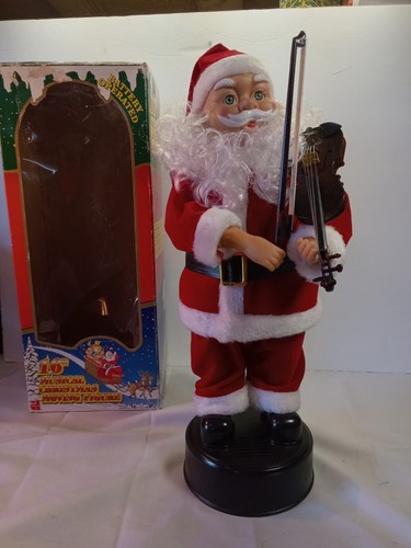 16" musical Christmas moving figure Santa playing a violin | eBay