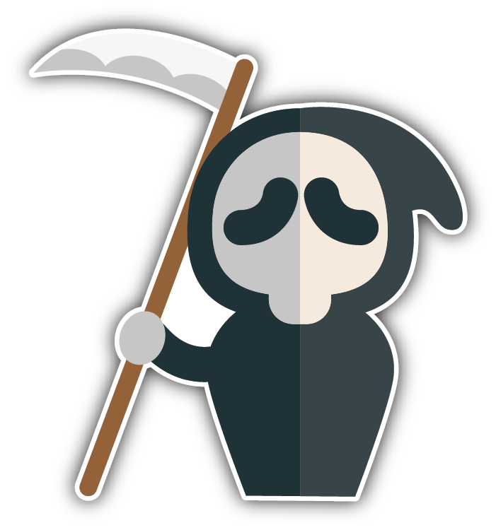 Death Scythe Kid Costume Halloween Cartoon Car Bumper Sticker Decal ...