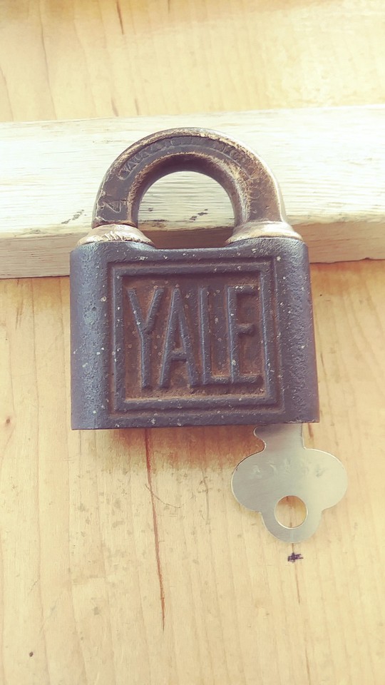 vintage yale 805 push key pin tumbler padlock w/working key works good ...