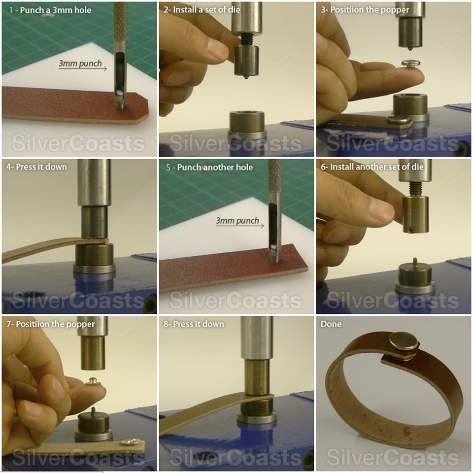 Press Machine Tool Set + 200 Poppers, Snap fastener, Stud, Sewing ...