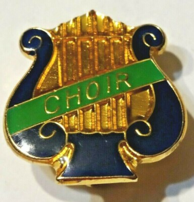 CHOIR PIN ~ GREEN ENAMELED AWARD PIN GOLD TONE ~ LAPEL / HAT PIN | eBay