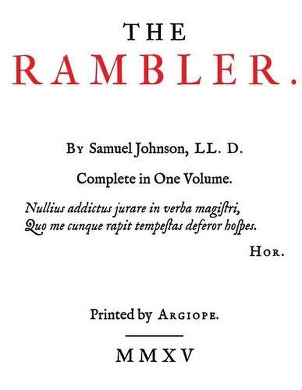 The Rambler by Samuel Johnson (English) Paperback Book 9781507724798 | eBay