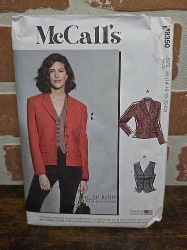 McCalls Sewing Pattern M8350 11618 Coat Jacket Blazer Vest Misses Size ...